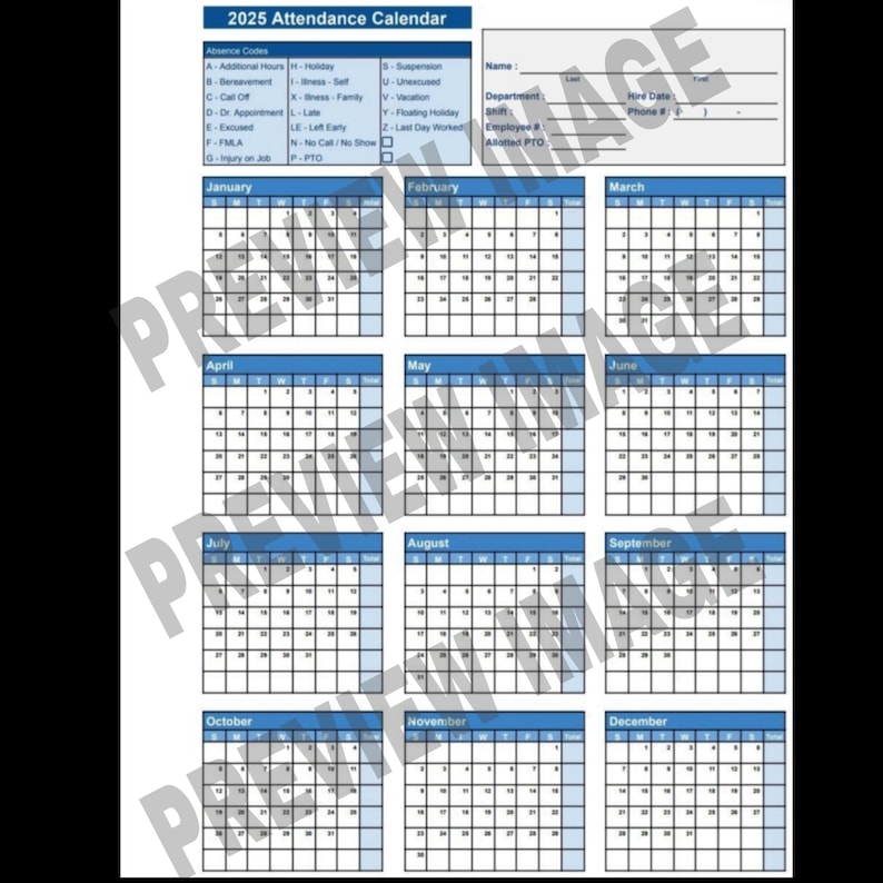 2025 Employee Attendance & PTO Tracker - Etsy