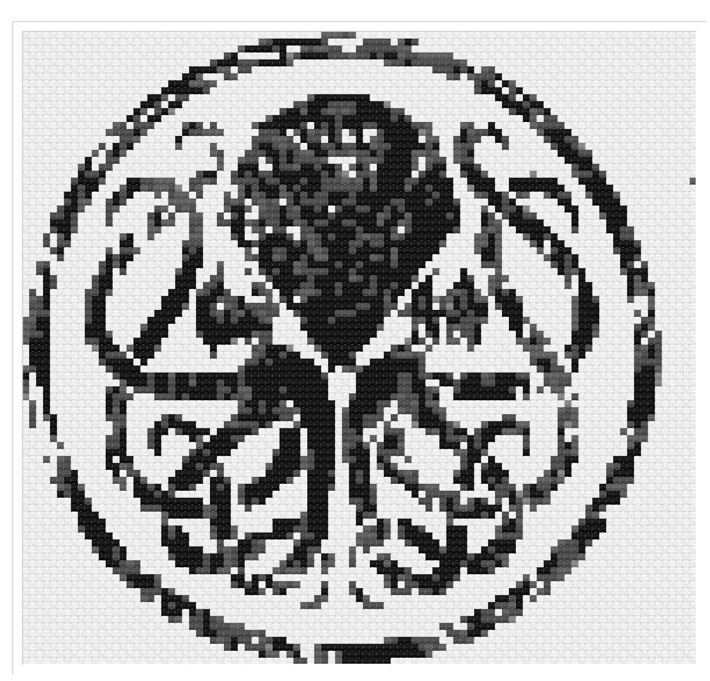Cross Stitch Pattern Cthulhu Symbol Distressed Occult Lovecraftian ...
