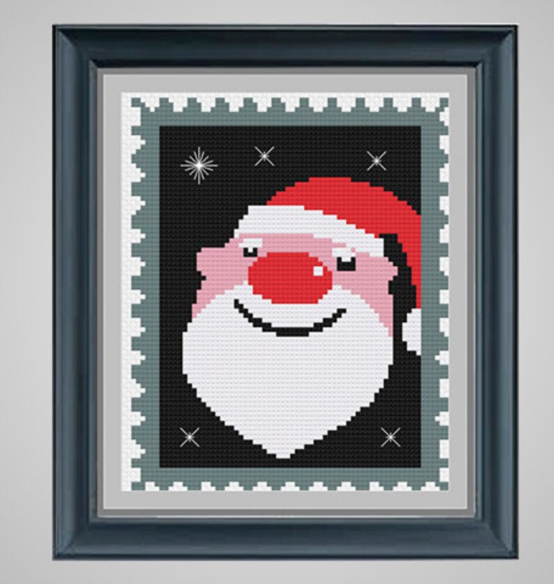 Postage Stamp Santa - Christmas Crossstitch - PDF Cross Stitch Pattern ...
