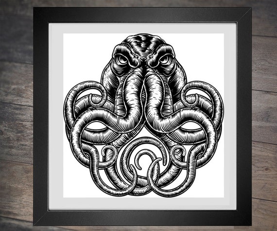Cthulhu Woodcut PDF Cross Stich Pattern INSTANT DOWNLOAD - Etsy
