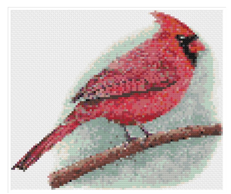 Cross Stitch Pattern Red Cardinal pdf counted crossstich | Etsy