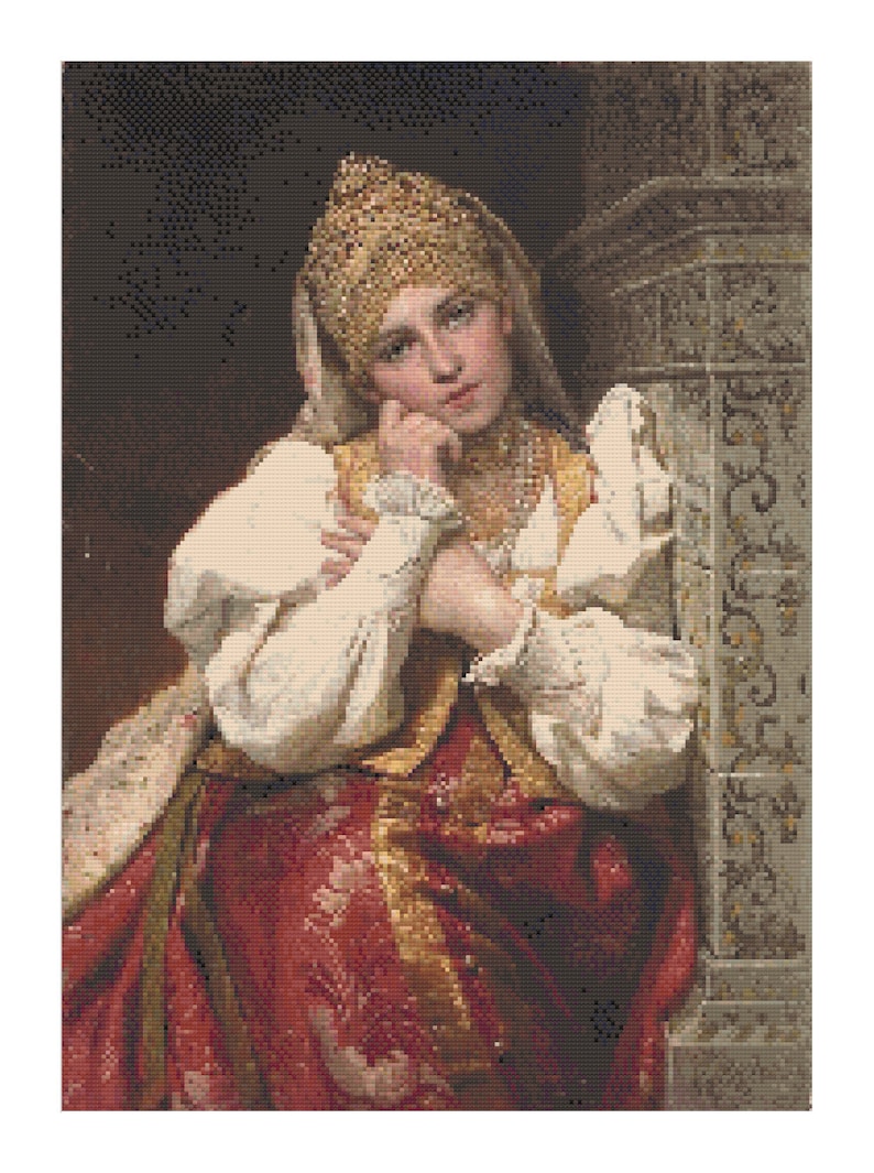 Russian Beauty Konstantin Makovsk Renaissance Bohir Modern Needlecraft ...