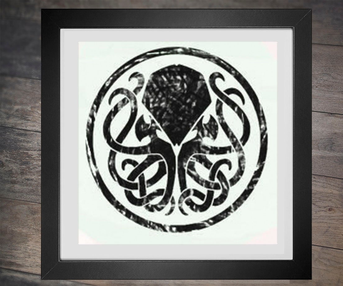 Cross Stitch Pattern Cthulhu Symbol Distressed Occult Lovecraftian ...