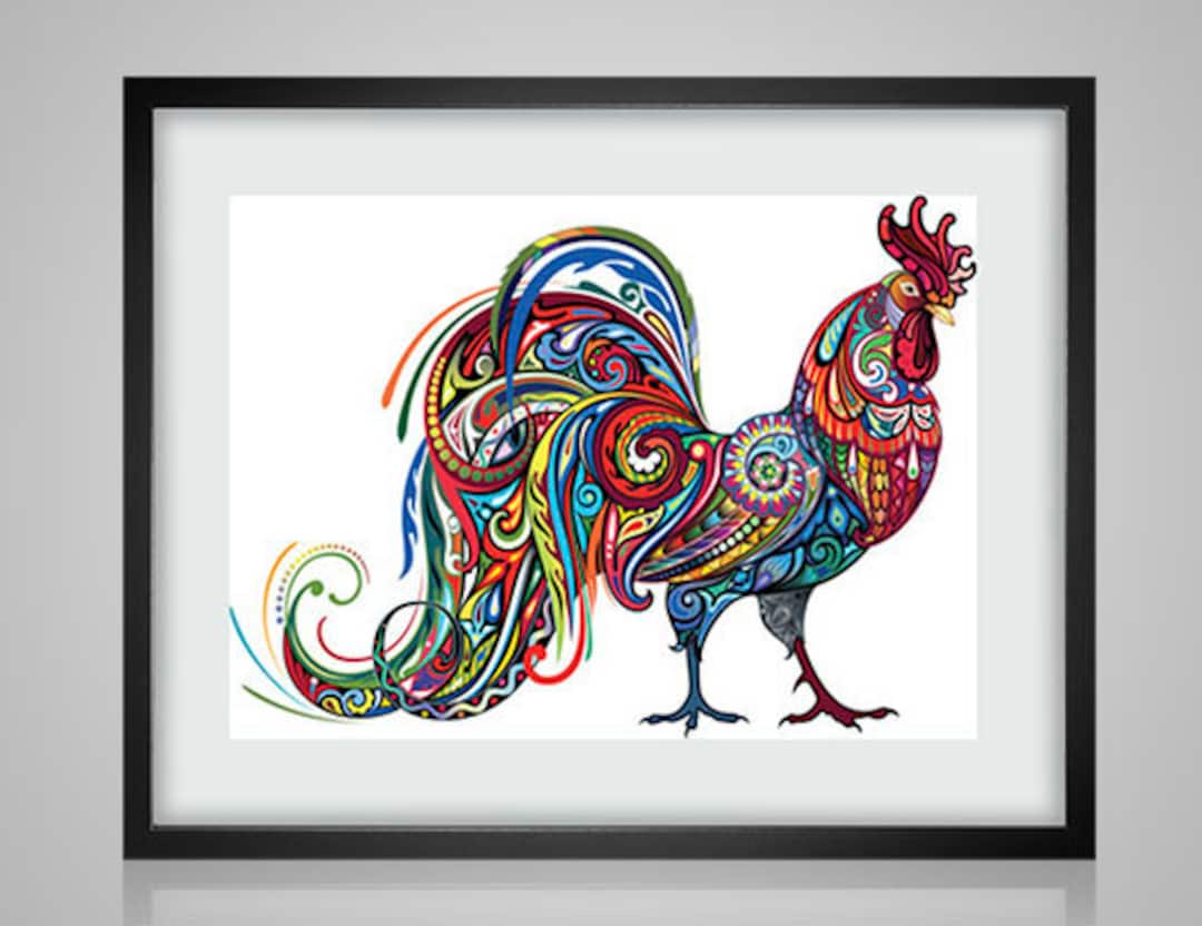 Cross Stitch Pattern Ruby Rooster Pdf Counted Crossstich Tutorial ...