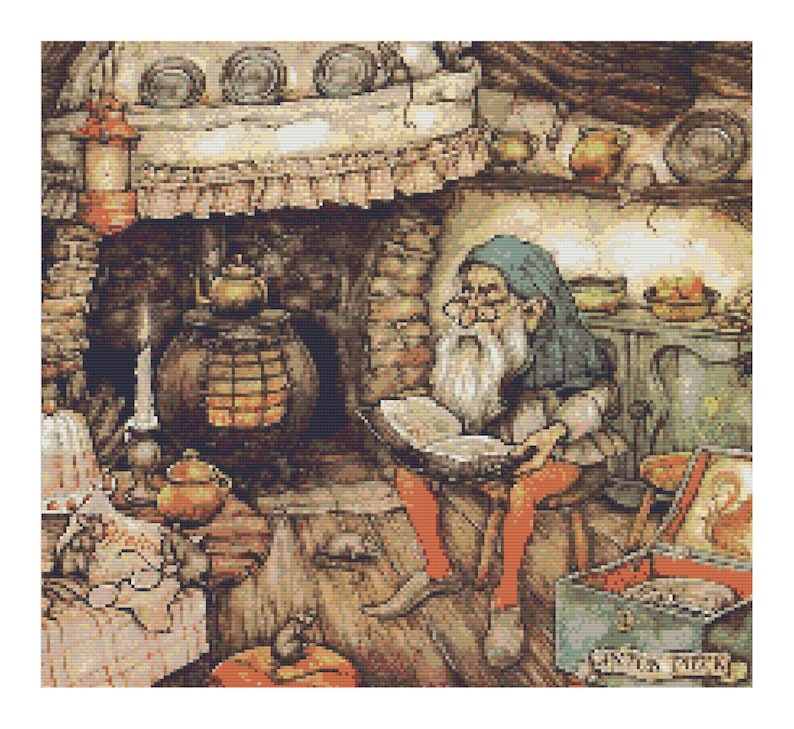 Gnome Home - Anton Pieck Cluttered Cosy Interior of a Old Gnomes House ...