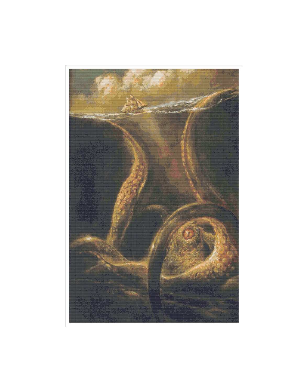 Cross Stitch Pattern Kraken Attack Image Pdf Crossstitch Tutorial ...