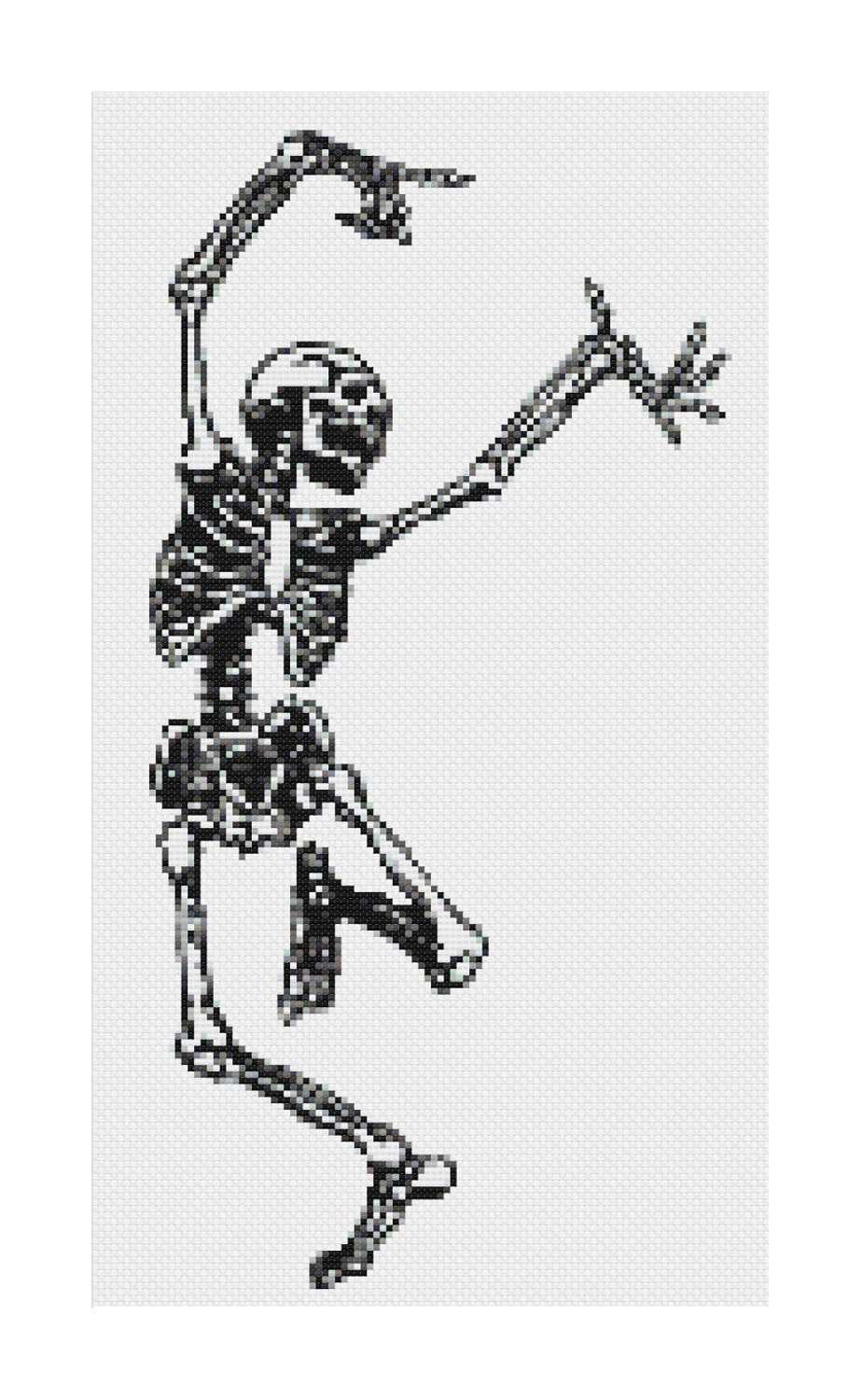 Dancing Skeleton cross stitch pattern old anatomy | Etsy