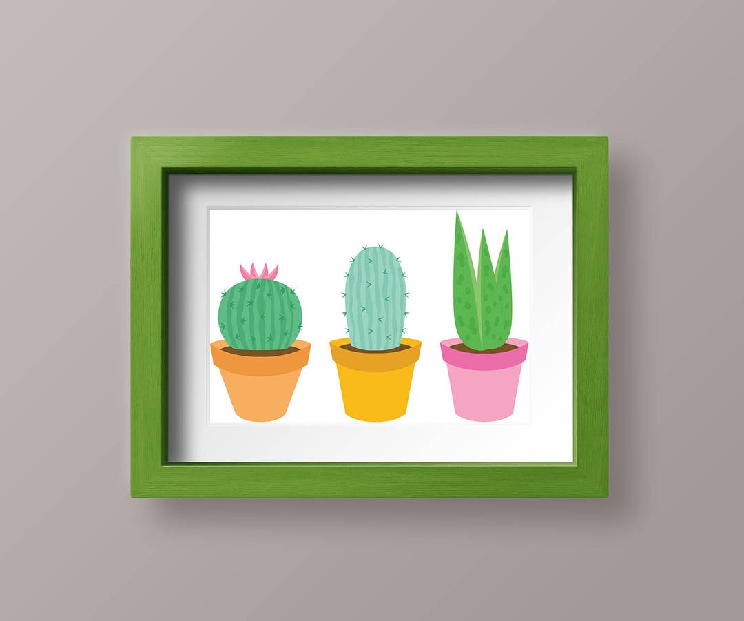 3 Cute Cacti Pdf Crossstitch Tutorial Cactus Succulent Spring Plant Desert Flower Quick Easy ...