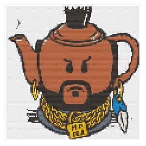 Mr Tea - I Pitty the Brew - Silly Teapot - Downloadable PDF Cross ...