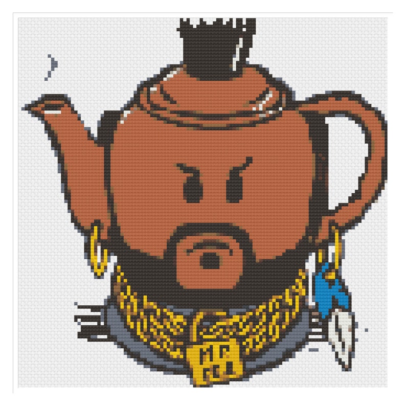 Mr Tea - I Pitty the Brew - Silly Teapot - Downloadable PDF Cross ...