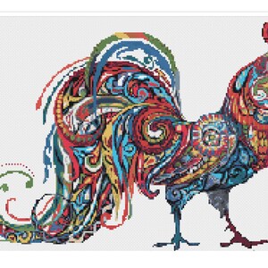 Cross Stitch Pattern Ruby Rooster Pdf Counted Crossstich Tutorial ...