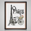 Gateway to Paris Eiffel Tower Monotone European Travel Diy Cross Stitch ...