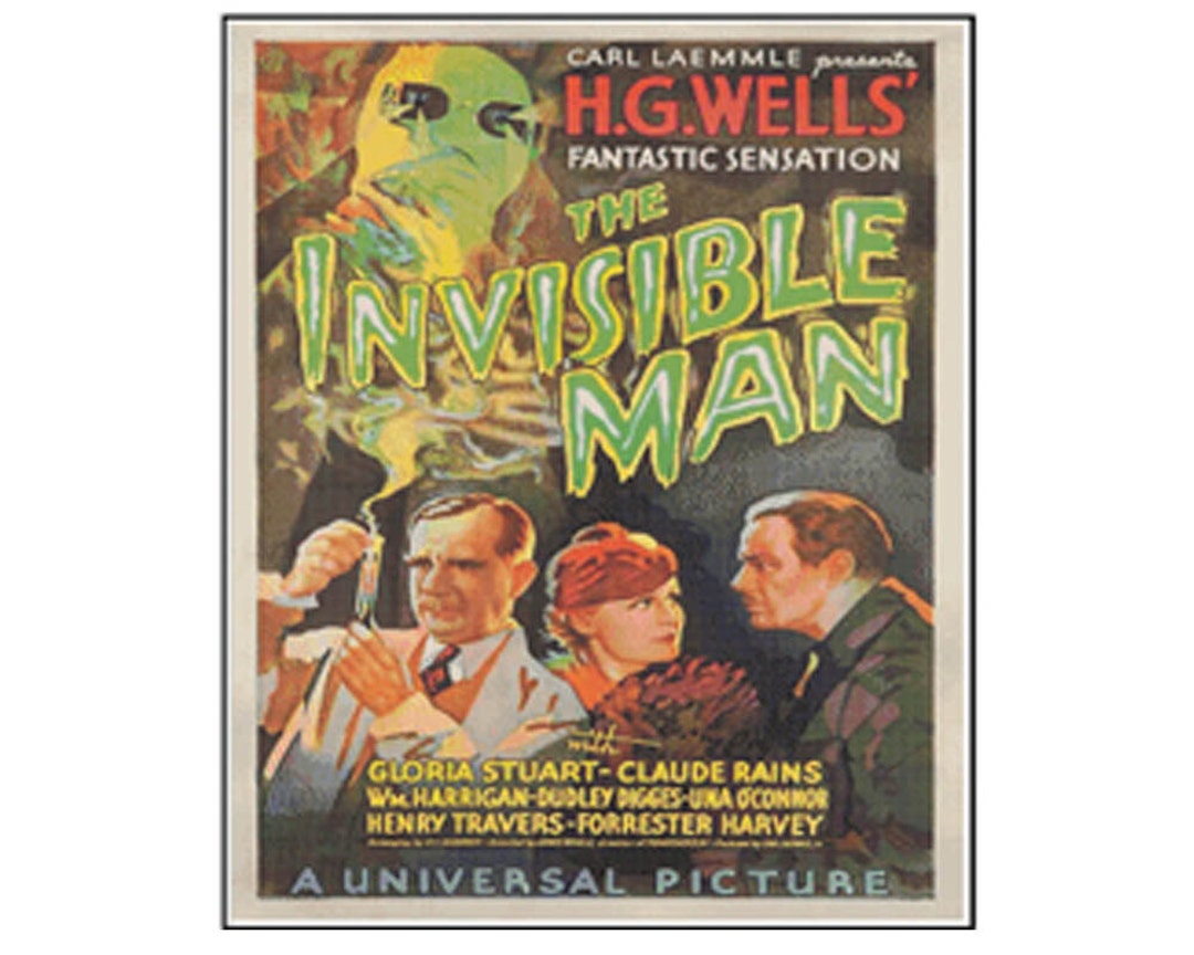 The Invisible Man Movie Poster Claude Rains Gloria Stuart - Etsy Sweden