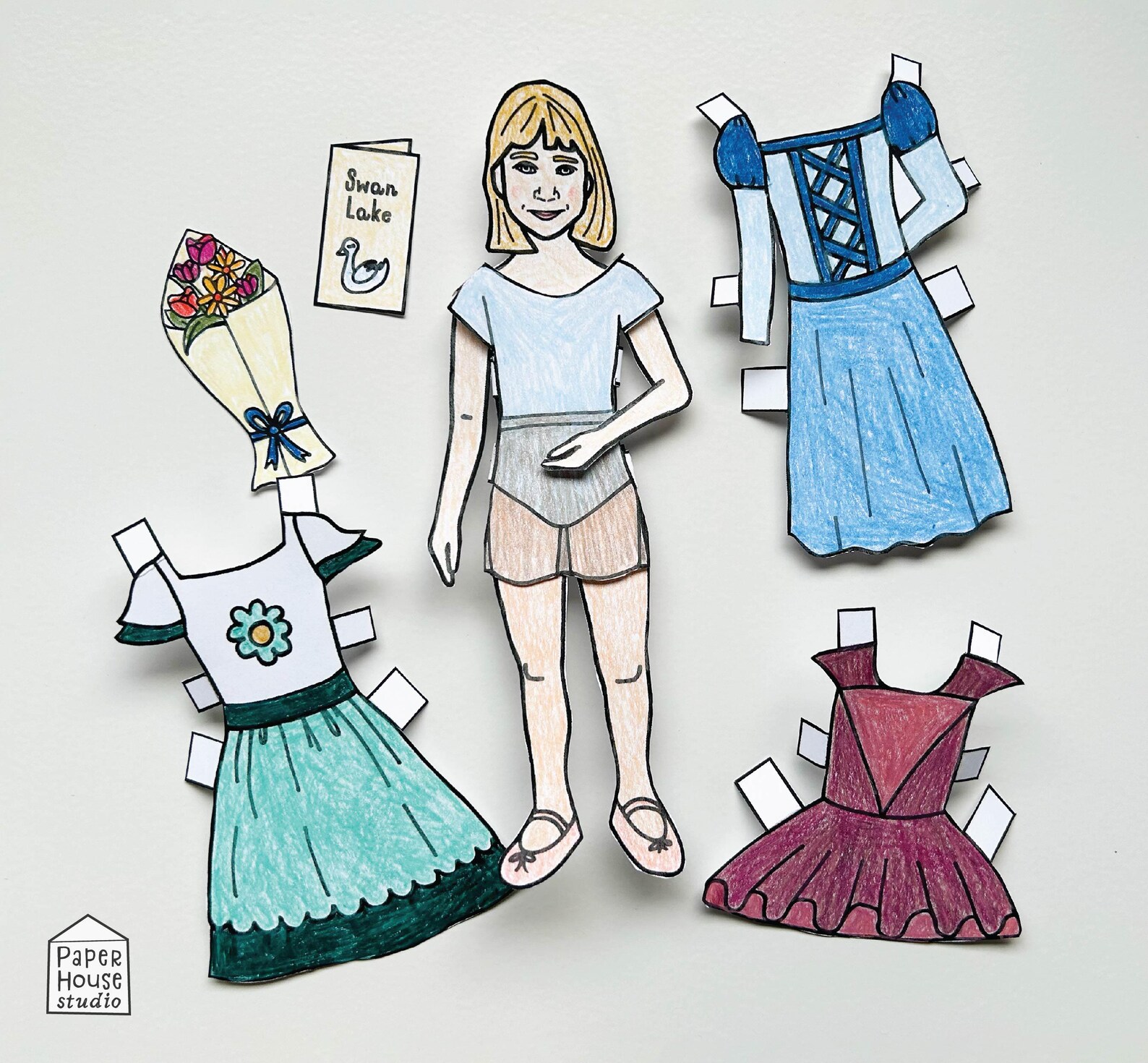 Lilia Ballet Paper Doll Craft Booklet – Printable Ballerina Doll ...