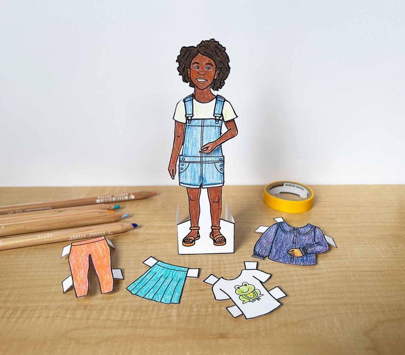 Mabel Paper Doll Hand-drawn Printable Digital Download Coloring Pages ...