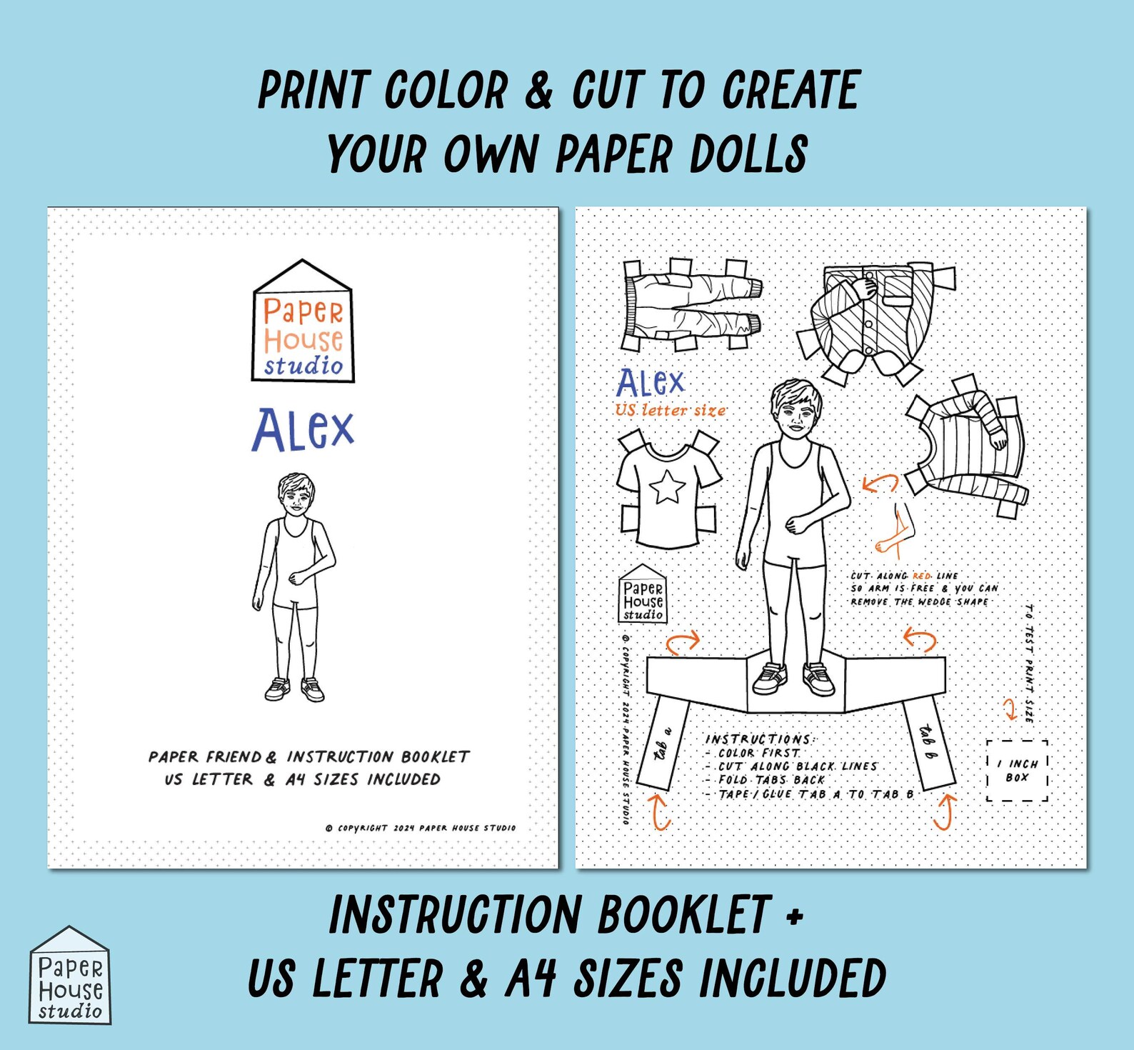 Alex Paper Friend | Realistic Hand-drawn Printable Digital Download ...