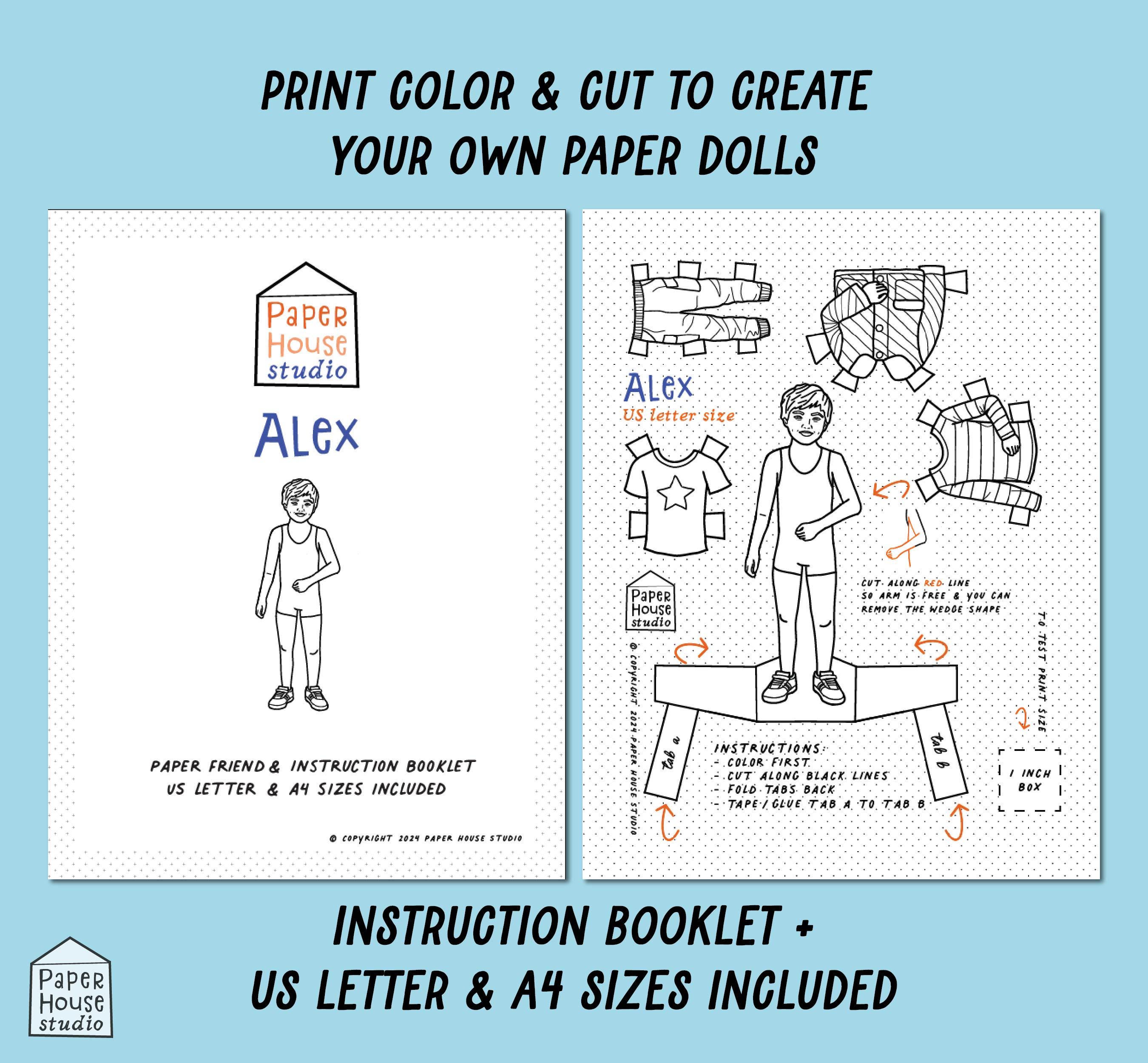 Alex Paper Friend | Realistic Hand-drawn Printable Digital Download ...