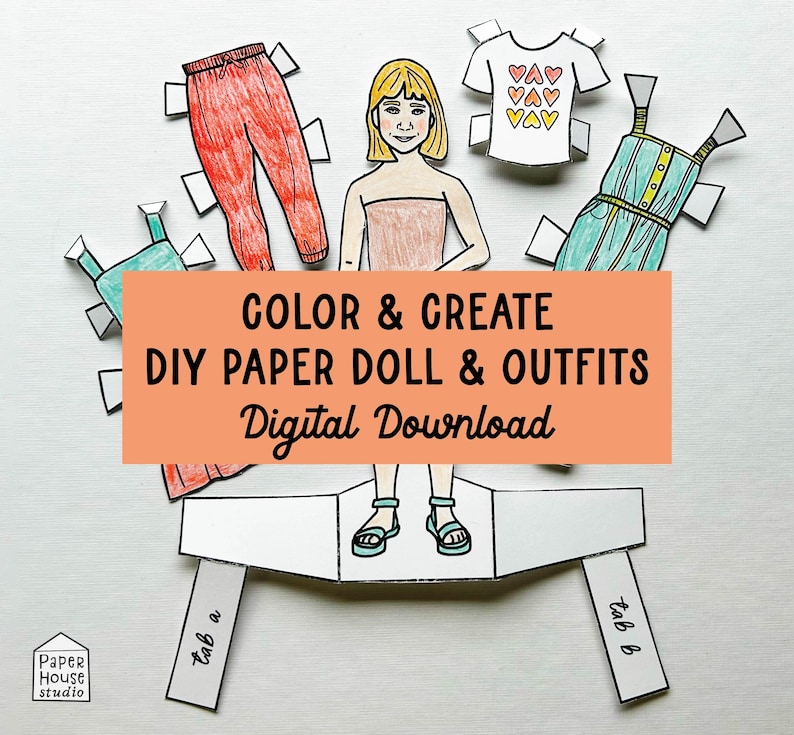 Printable Lilia Paper Doll Kit With Outfits | DIY Craft Activity for ...