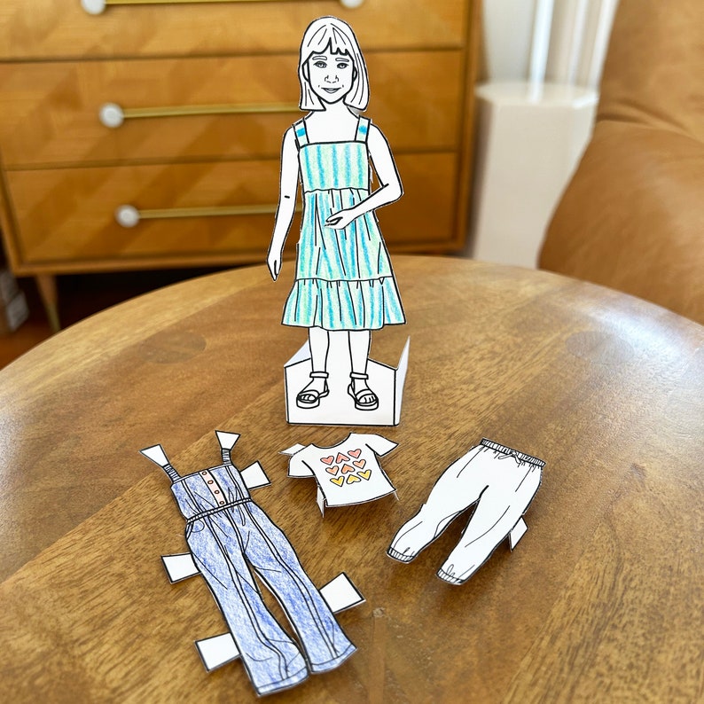 Printable Lilia Paper Doll Kit With Outfits DIY Craft Activity for Kids ...