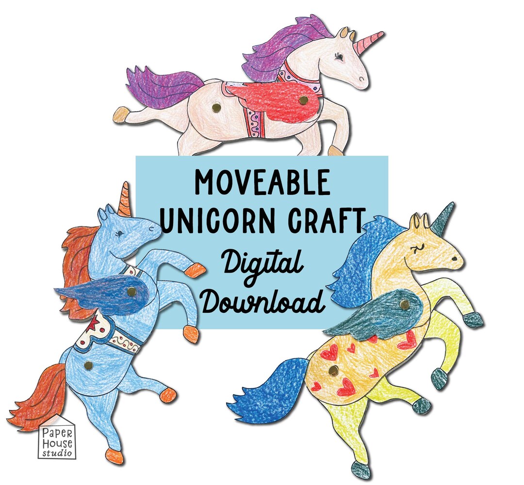 Moveable Unicorn Craft – Fun Printable DIY Coloring Activity for Kids ...