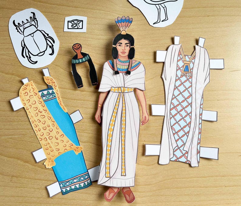 Ancient Egyptian Queen Paper Doll Printable | Hatshepsut Paper Doll ...