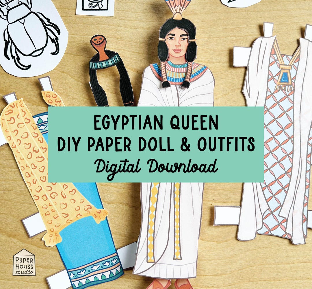 Ancient Egyptian Queen Paper Doll Printable | Hatshepsut Paper Doll ...