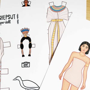 Hatshepsut Egyptian Pharaoh Paper Doll Printable | Ancient Queen ...
