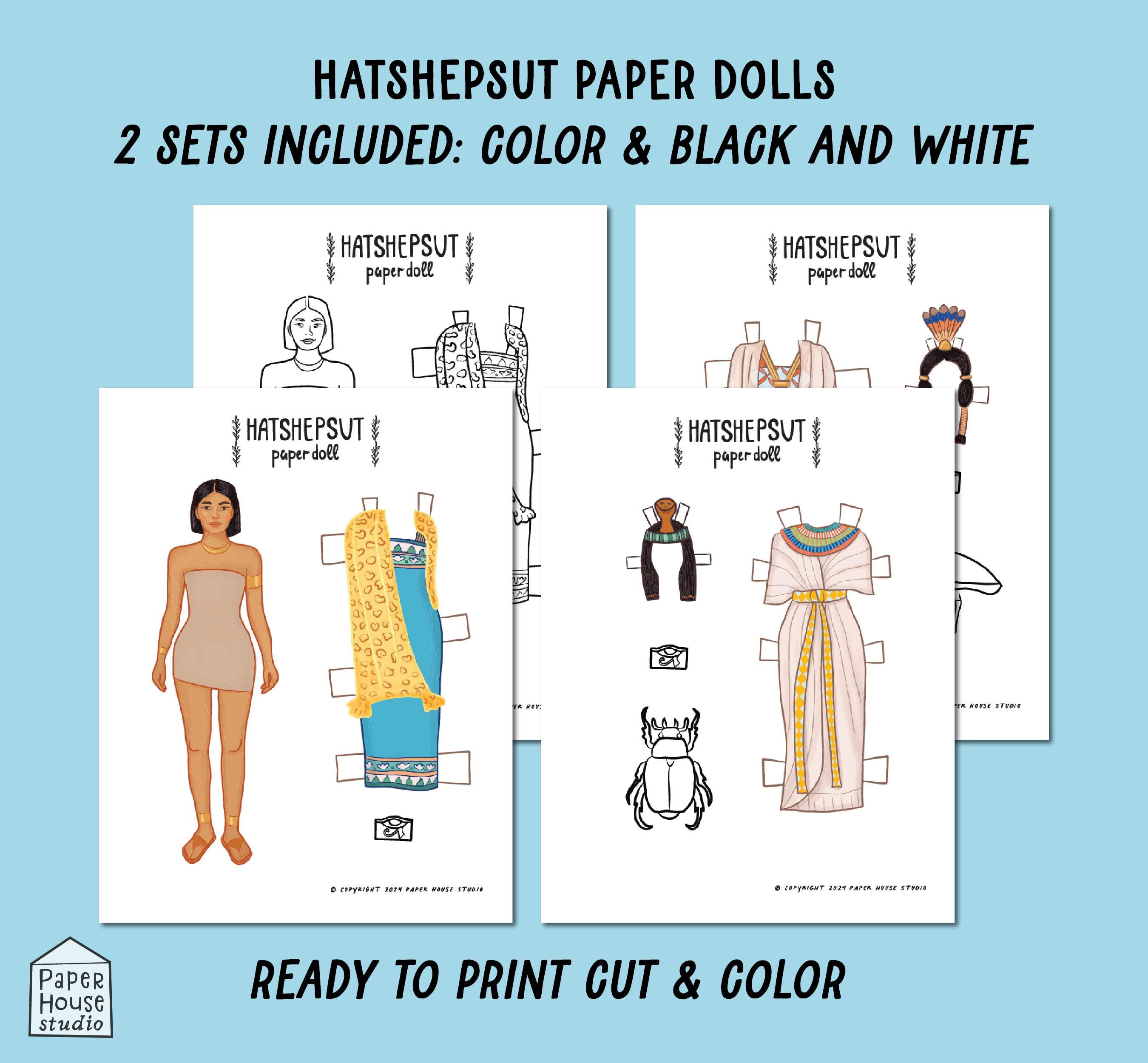 Ancient Egyptian Queen Paper Doll Printable | Hatshepsut Paper Doll ...