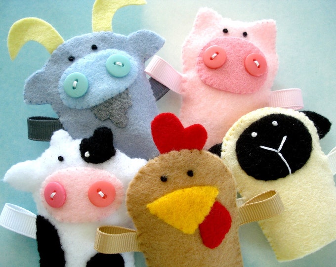PDF Patterns: Finger Puppets Farm Animals. Easy Tutorials for Sewing ...