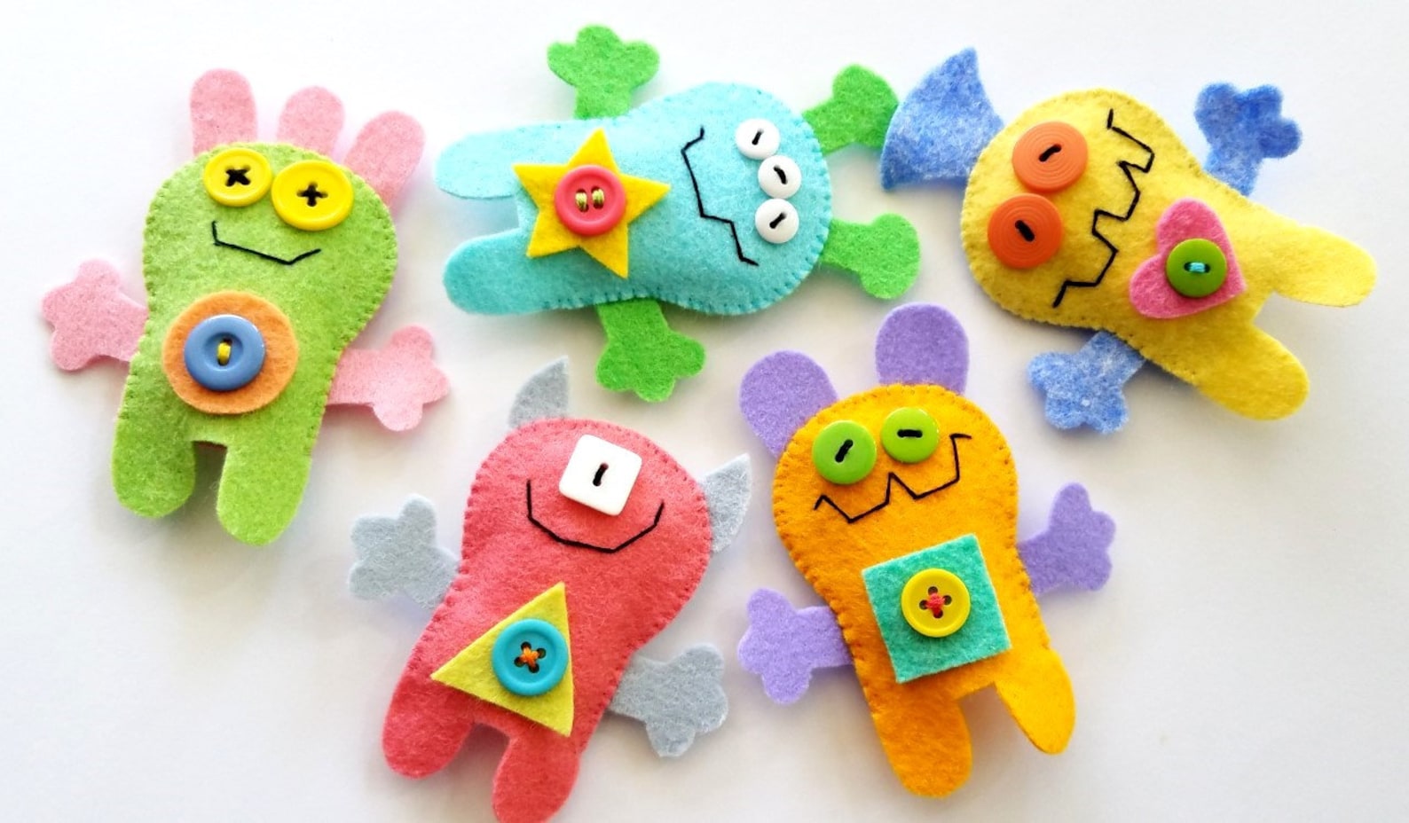 Monster Felt Finger Puppets Sewing Pattern PDF Epattern for - Etsy