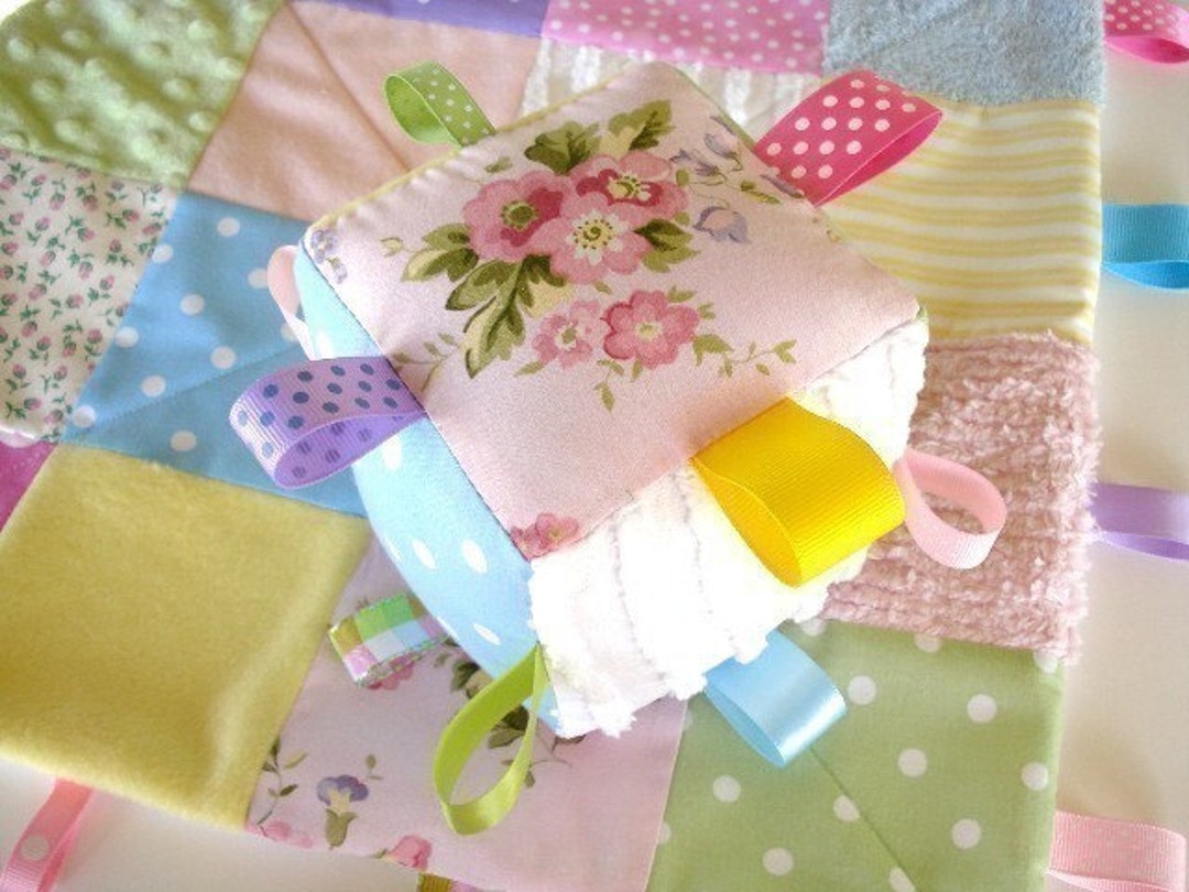 PDF Epattern - Precious Ribbon Play Quilt Lovey and Block for Baby DIY ...