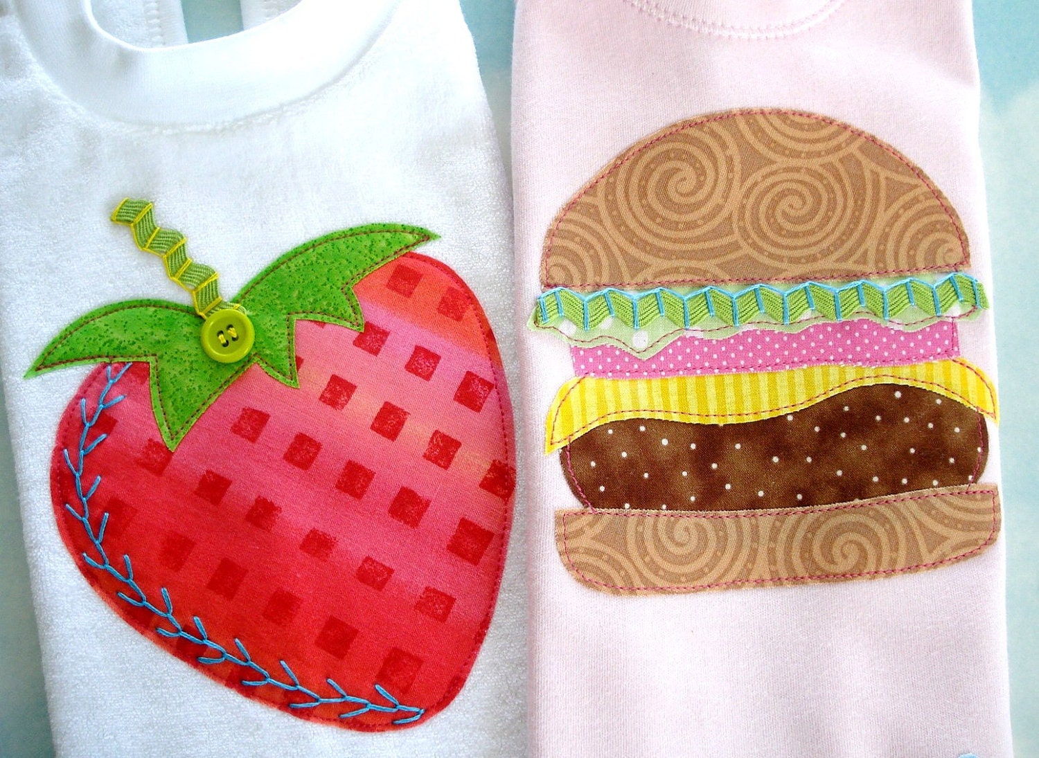 Applique Designs - Fun Food - Cupcake, Strawberry, Cheeseburger and Ice ...