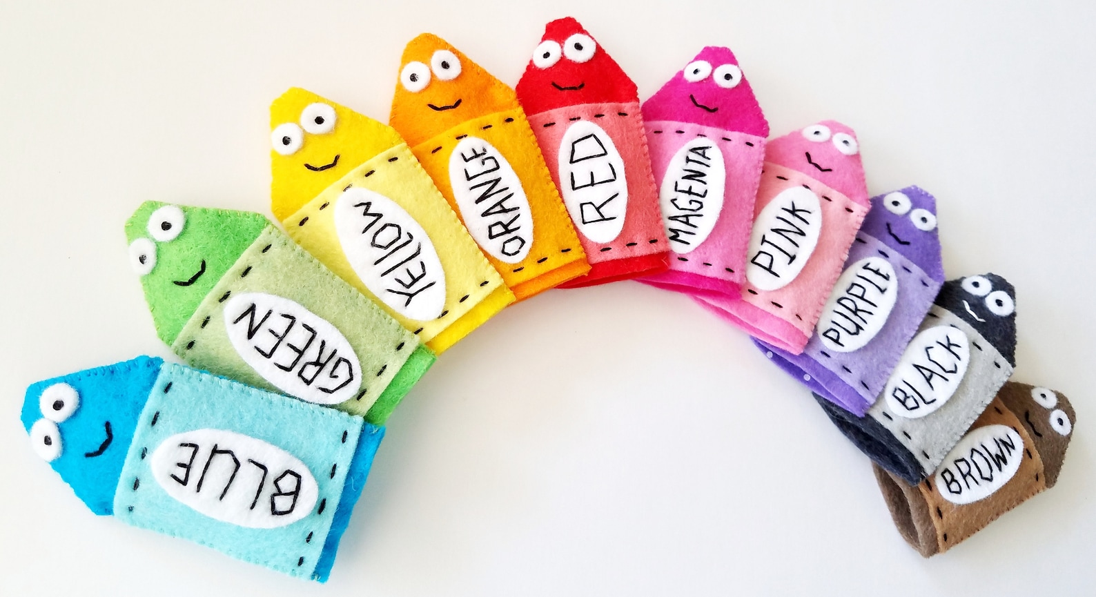 Crayon Felt Finger Puppets Sewing Pattern - PDF Epattern for Crayon ...