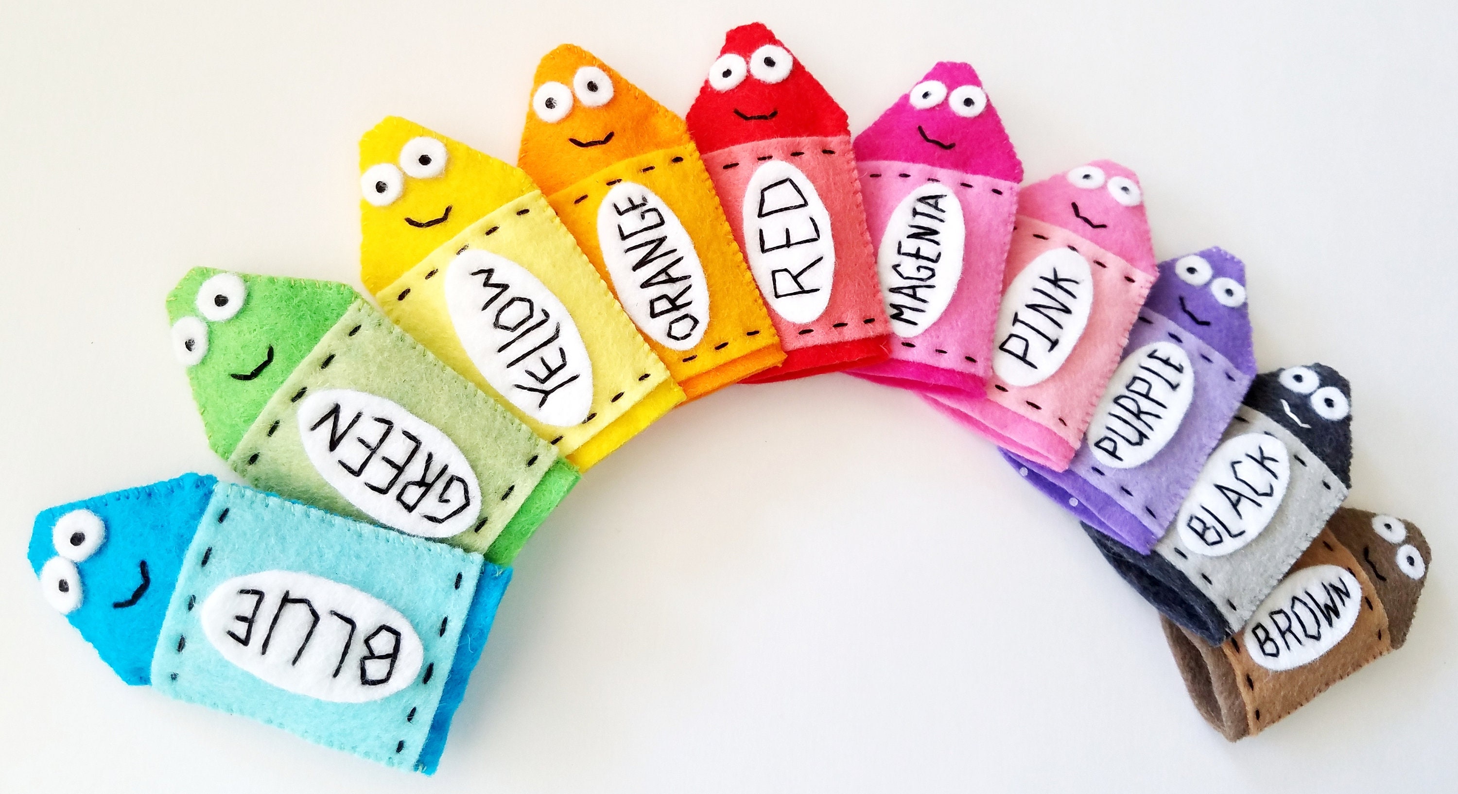 Crayon Felt Finger Puppets Sewing Pattern - PDF Epattern for Crayon ...