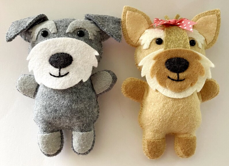 Dog Softies Felt Sewing Pattern Toy - Schnauzer - Yorkie - PDF Epattern ...