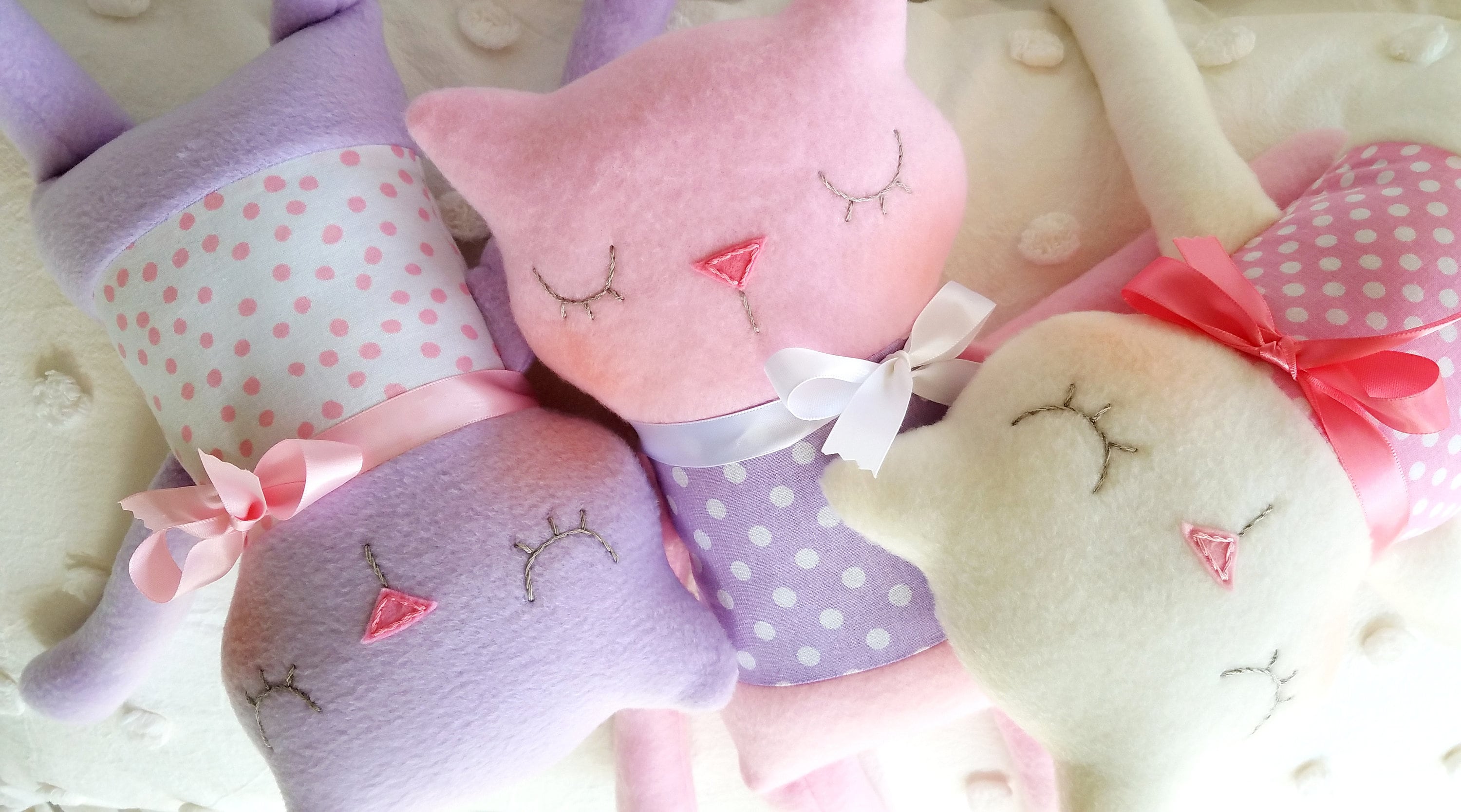 Kitty Cat Softie Sewing Pattern Sleepy Soft Fleece Toy | Etsy
