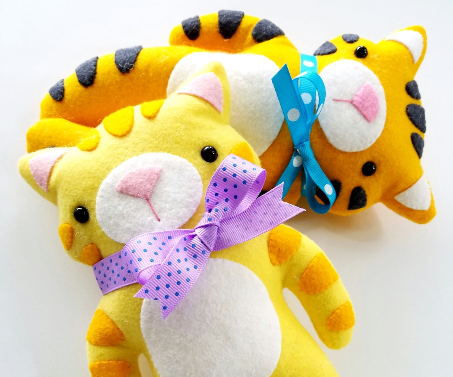 Felt Kitty & Tiger Felt Animal Softies Sewing Pattern - Etsy