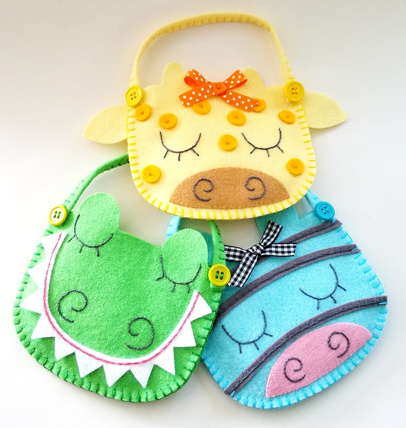 Felt Animal Pouch Toy Bag PDF Sewing E Pattern Tutorial COMBO - Gator ...