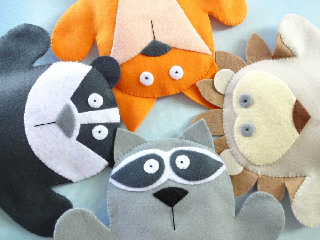 SALE - PDF Epattern for Woodland Animal Felt Hand Puppets - Fox ...