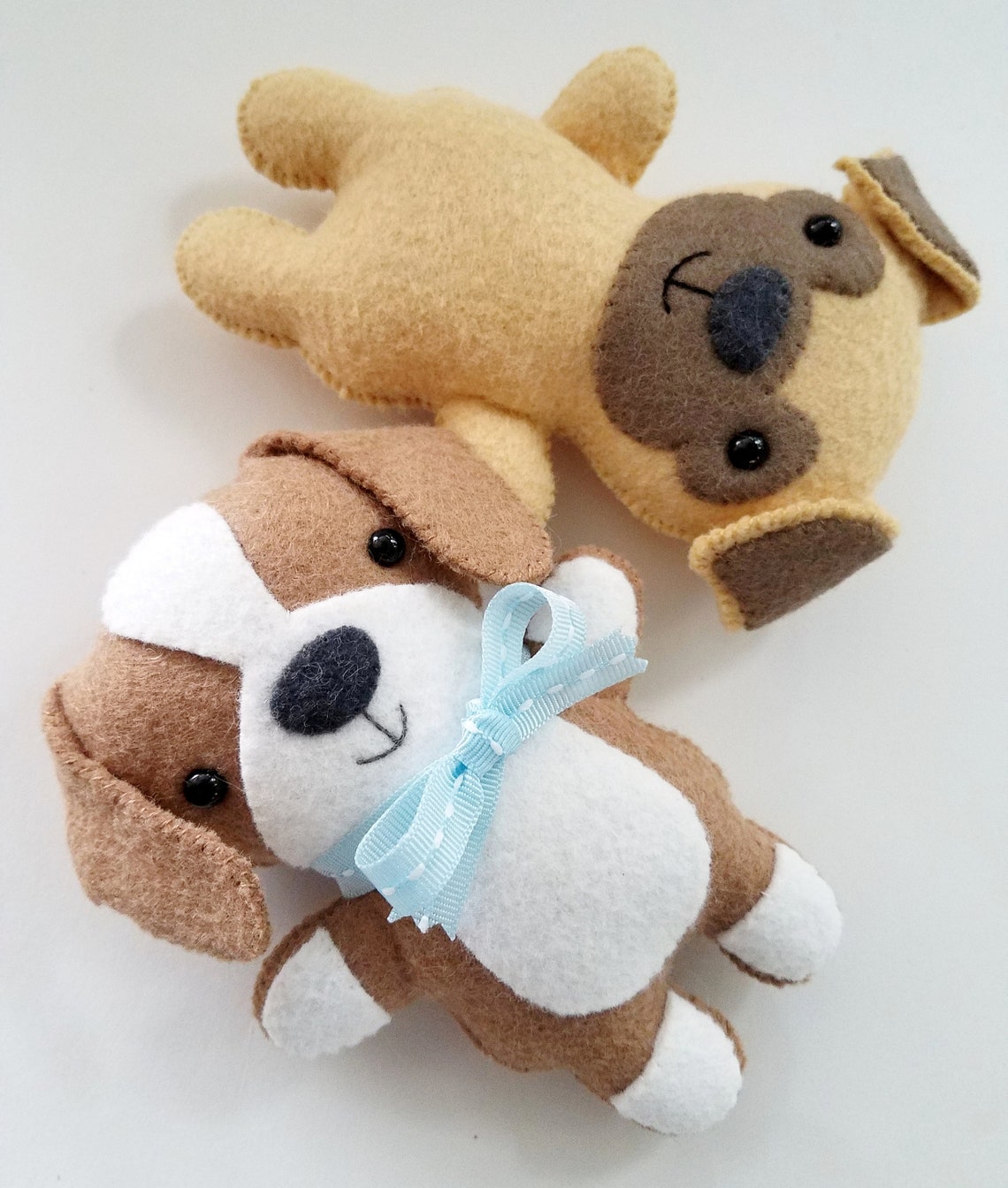 Dog Softies Felt Sewing Pattern Toy Pug Beagle Tutorial - Etsy