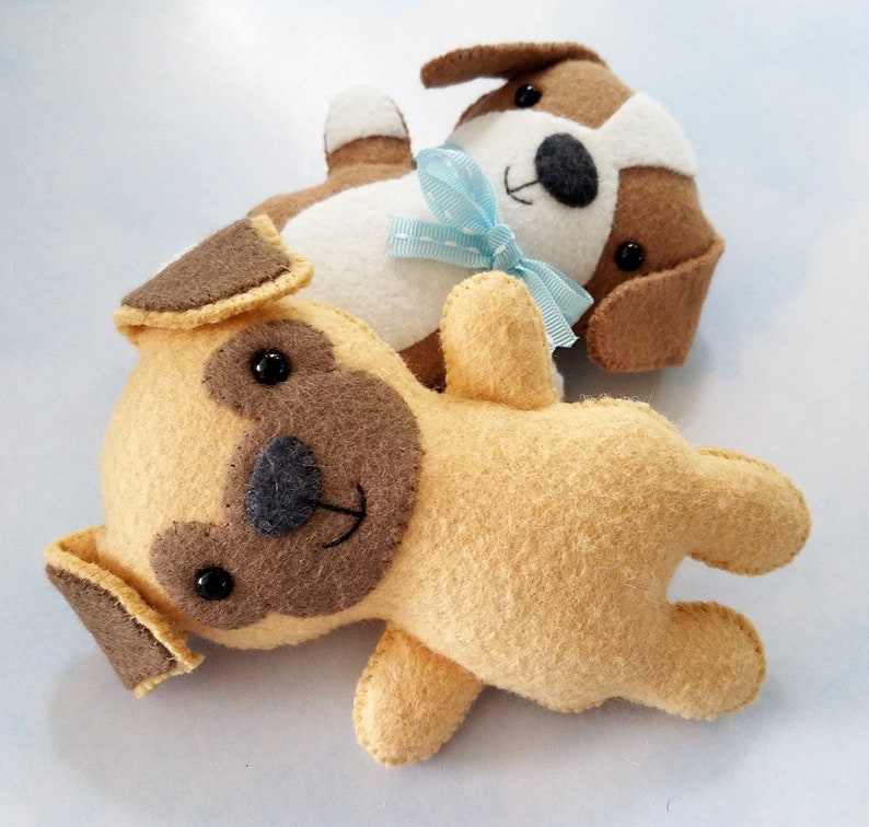 Dog Softies Felt Sewing Pattern Toy Pug Beagle Tutorial - Etsy UK