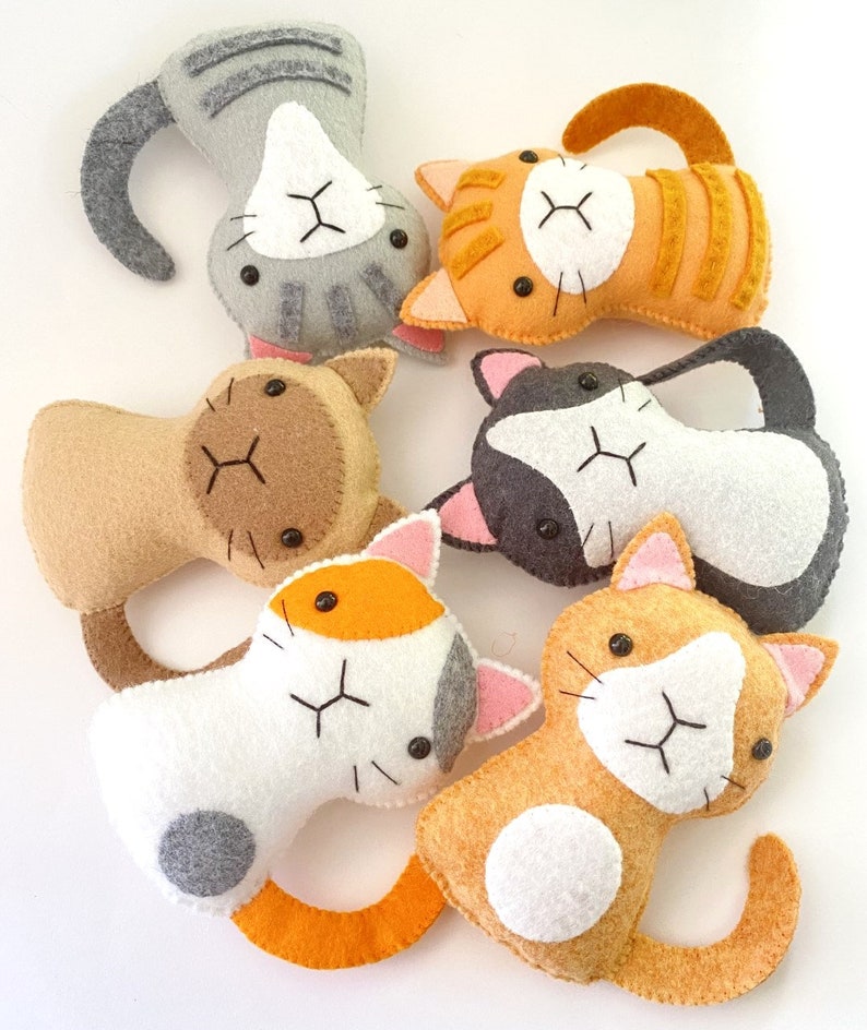 Felt Kitty Cat Softie Toy Sewing Pattern - Tutorial - PDF Epattern ...