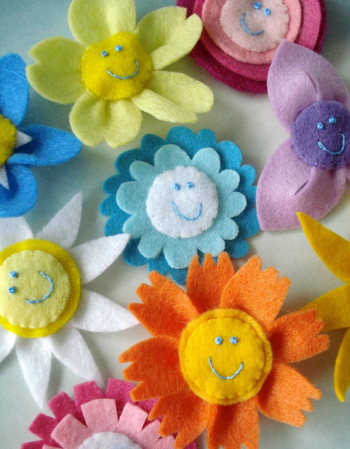 Flower Felt Finger Puppets & Hair Accessories Sewing Pattern - PDF ...