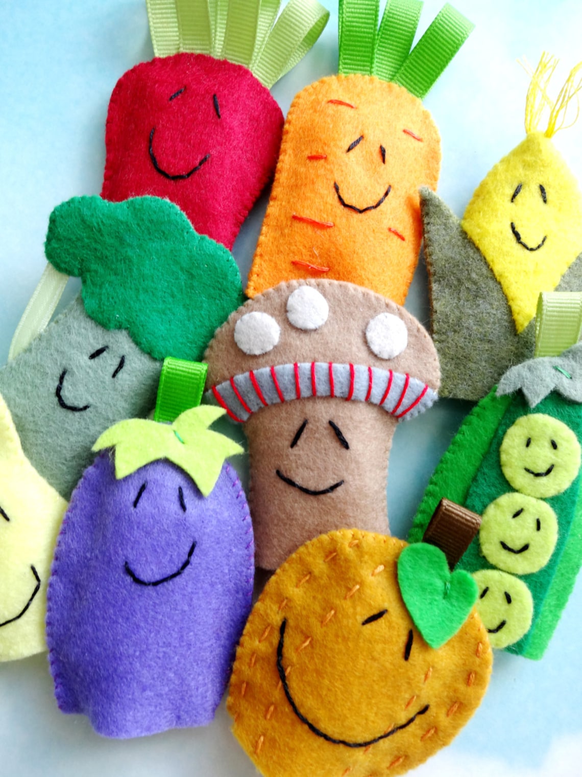Vegetable Felt Finger Puppets Sewing Pattern PDF Epattern - Etsy