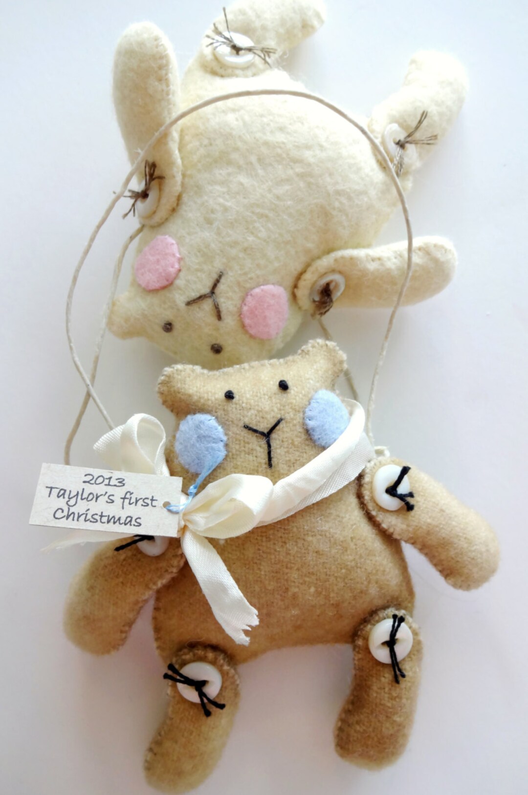 Felt Teddy Bear Toy - Christmas Ornament Sewing Pattern - PDF E Pattern ...