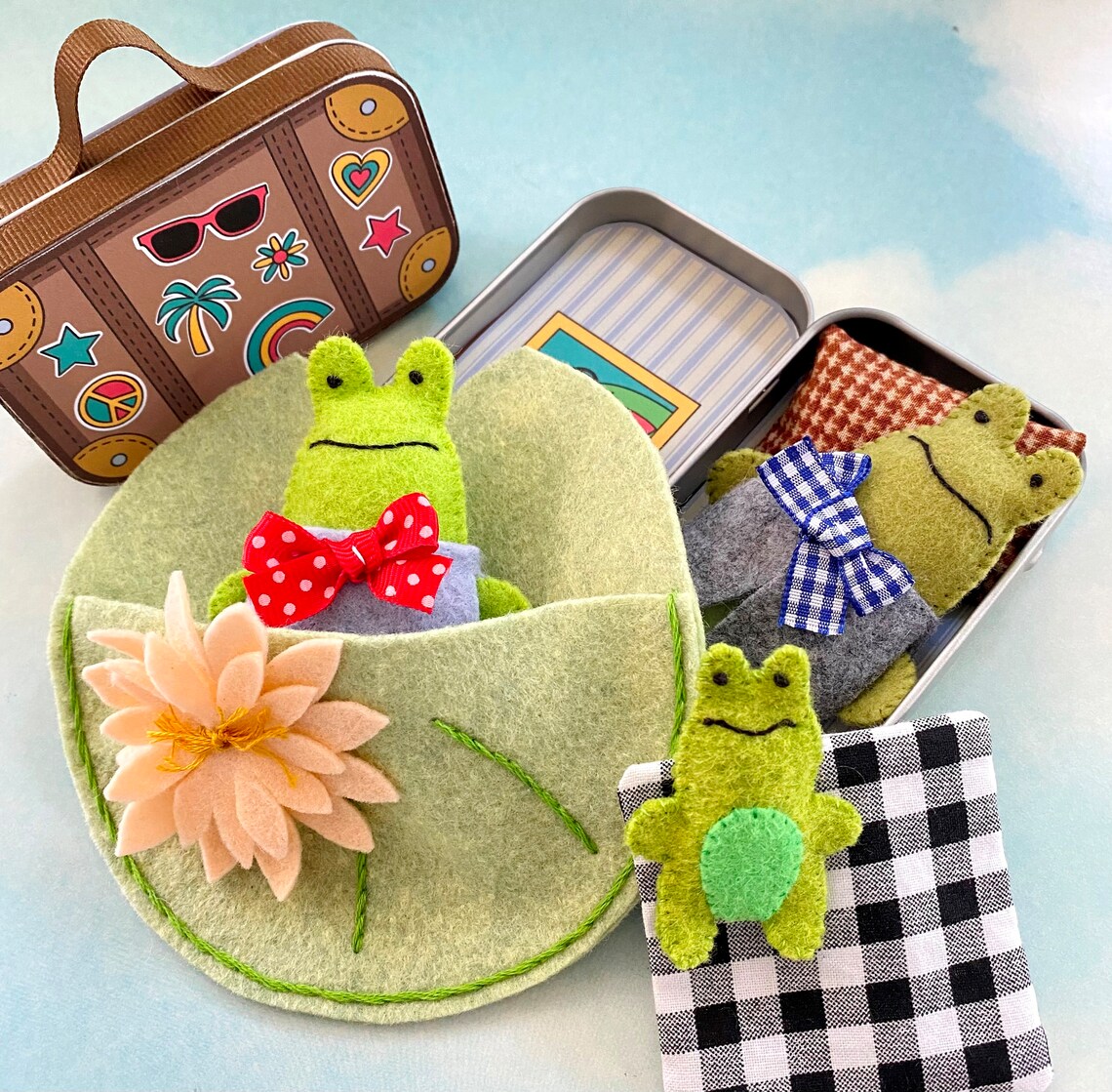 Frog Toad Tin Play Set Felt Sewing Pattern Toy Sleeping Bag - Etsy