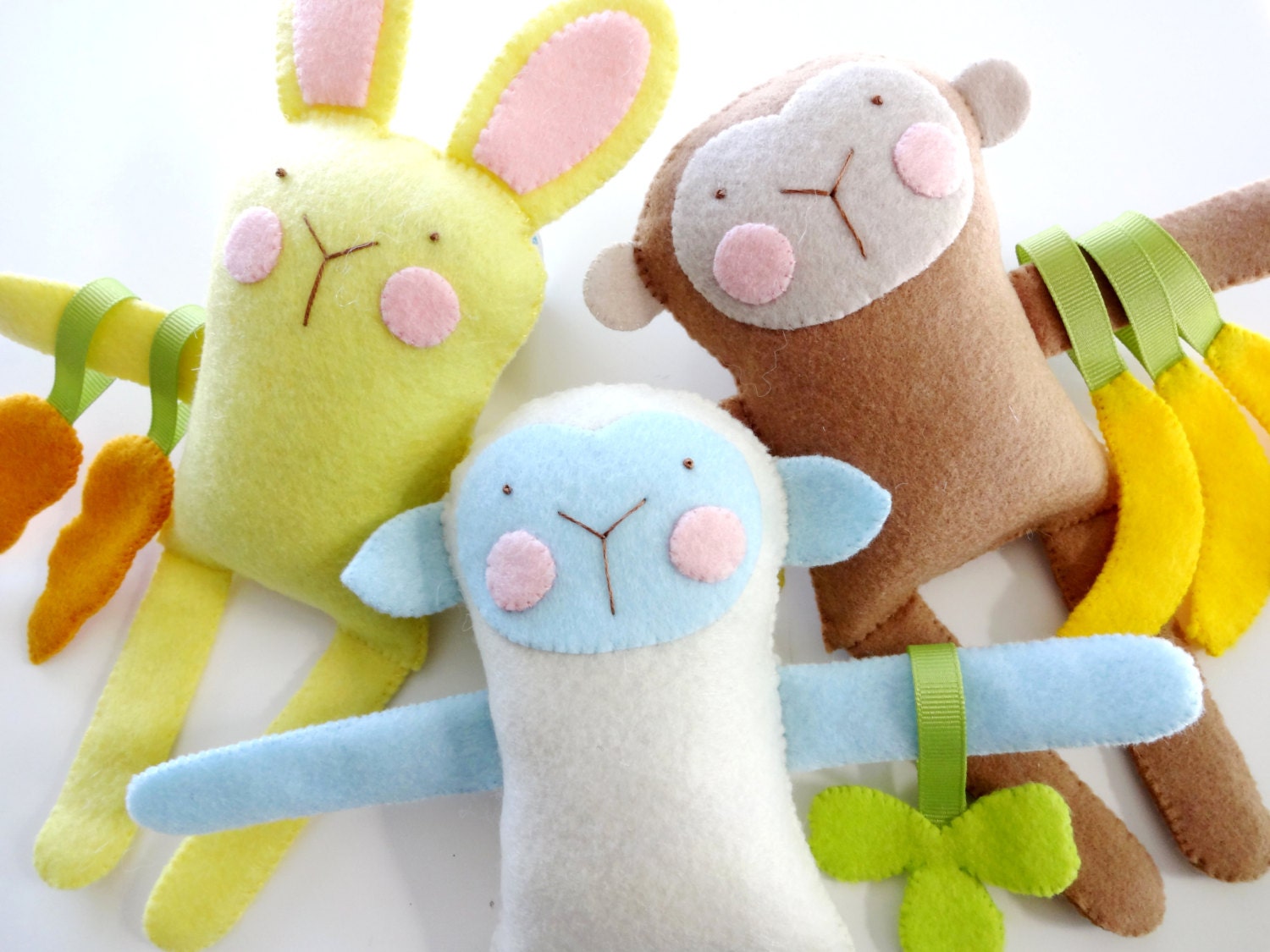 Bunny Sheep & Monkey Felt Softies Sewing Pattern PDF - Etsy