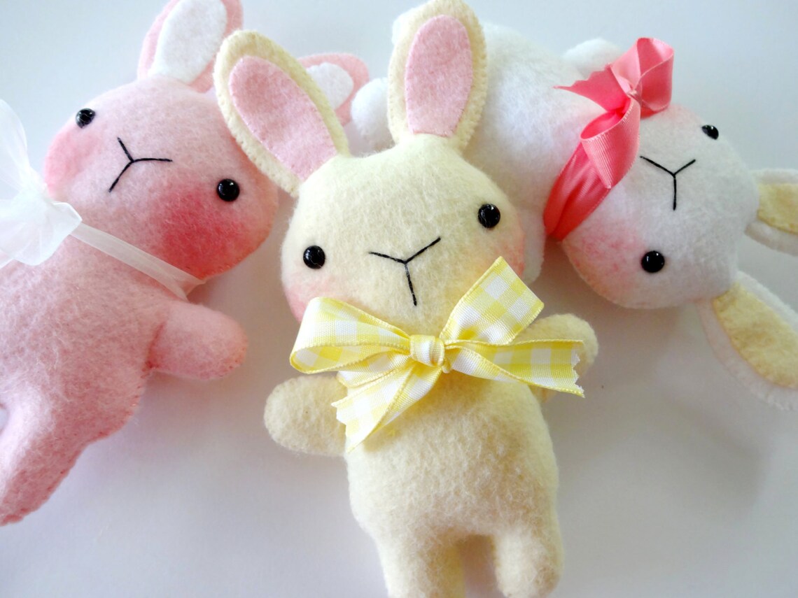 Felt Bunny Softie Sewing Pattern Tutorial PDF Epattern - Etsy