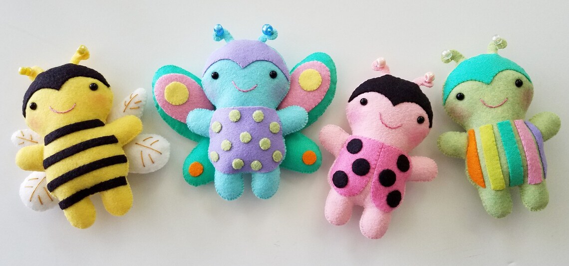 Felt Sewing Pattern Toy Softies Ladybug Bumble Bee - Etsy