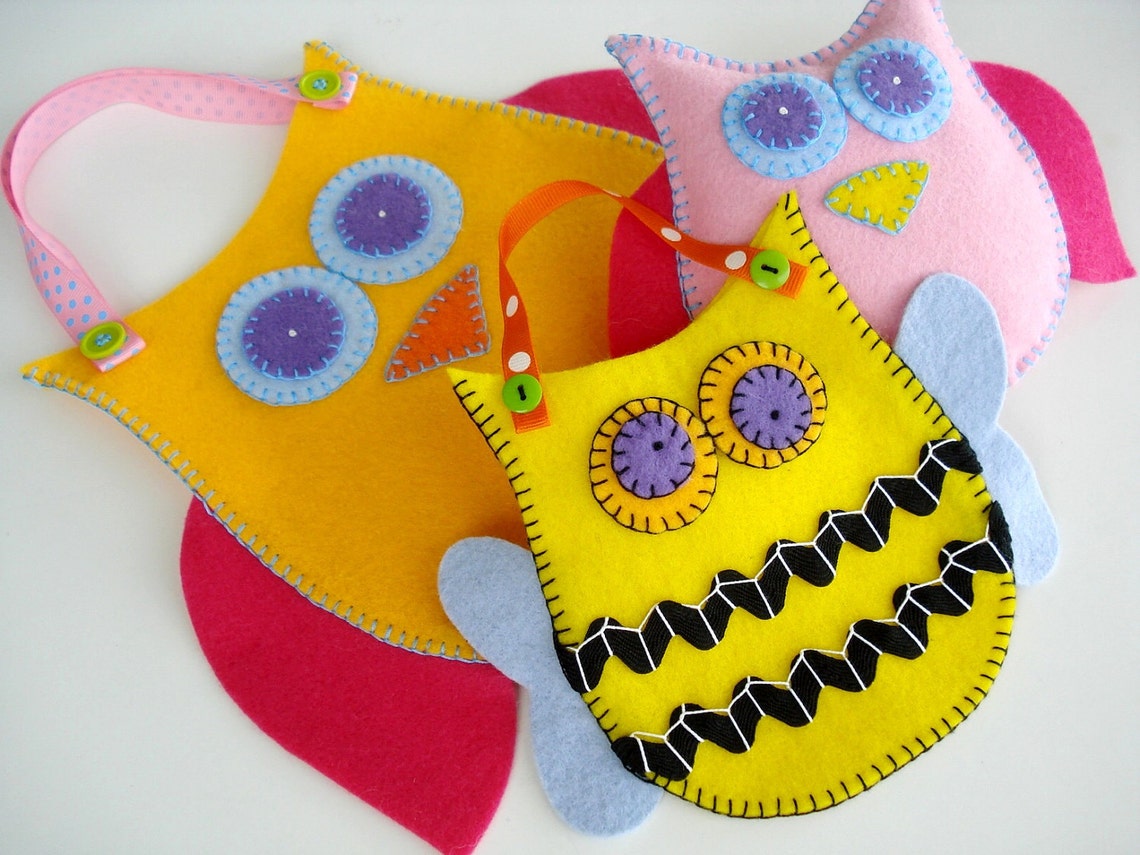 NEW Felt Pouches Toy Sewing Pattern - PDF Epattern - Owl, Bat, Kitty ...
